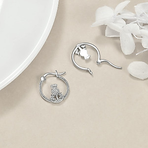 DAYLINLOVE Scottish Thistle Earrings 925 Sterling Silver Scottish Thistle Hoop Earrings for Women Thistle Jewelry Gifts for Women