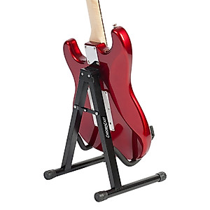 ChromaCast Folding A-Frame Guitar Stand for Acoustic and Electric Guitars with Secure Lock (CC-MINIGS),Black