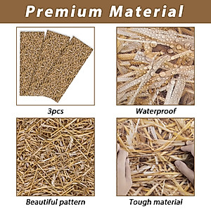 gisgfim 3 Pcs Straw Tablecover 105 x 54 inch Farm Hay Table Cover Western Birthday Theme Tablecloth Cowboy Theme Party Decorations Hawaiian Luau Party Supplies