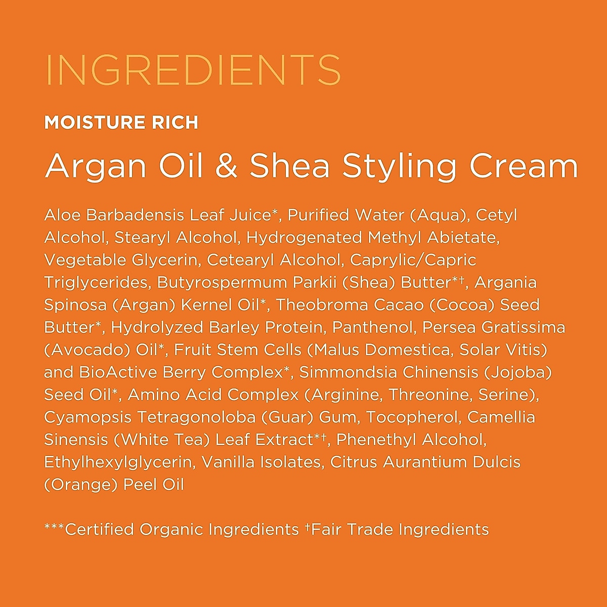 Andalou Naturals Styling Cream Ounces, Argan Oil & Shea, 6.8 Fl Oz