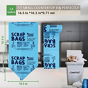 Ecopana 2.6 Gallon Compostable Bags(120 counts), 9.84 Liter, Extra Trick 0.71 Mil, Samll Kitchen Food Waste Bags, 100% Compostable, Certified US BPI ASTM D6400, HOME Compost & AS5810