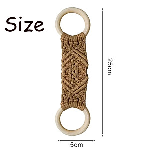 ZANWANXIN Macrame Kitchen Towel Holder, Macrame Towel Holder Ring, Handmade Macrame Dish Towel Holder Decoration, for Kitchen/Bathroom (3pcs-Grey)