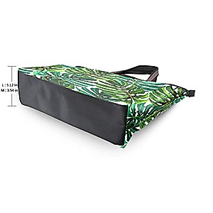 Women Tote Top Handle Shoulder Bags Watercolor Monstera Leaf Large Zip Ladies Handbag