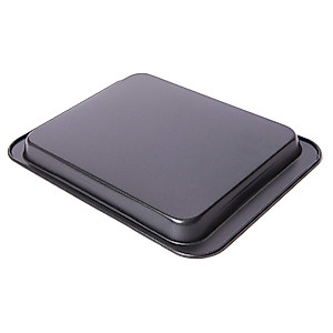 Jucoan 4 Pack Small Baking Sheet Cookie Sheet for Toster Oven, 9.5 x 7.1 Inch Mini Cookie Tray, Nonstick Carbon Steel Half Toaster Oven Pan Tray Replacement Bakeware Sheet Pan Set for Kitchen