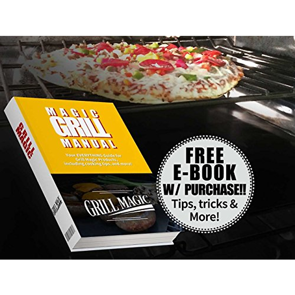 3 Pack Non-Stick Heavy Duty Oven Liners Set by Grill Magic - Thick, Heat Resistant Fiberglass Mat - Easy to Clean, Reduce Spills, Stuck Foods & Clean Up - BPA Free Kitchen Friendly Cooking Accessory