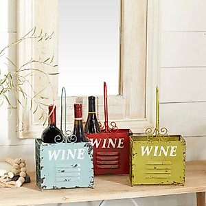 Deco 79 Metal wine Holder 3 Assorted, 8 by 15"