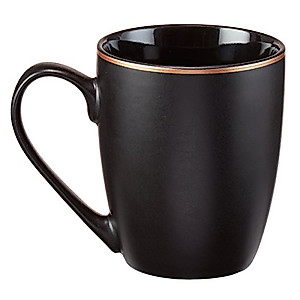 Christian Encouragement Gifts for Men/Women Matte Black Coffee Mug w/Metallic Font Scripture Verses “The Lord is with Me” Jeremiah 20:11 12oz Stoneware