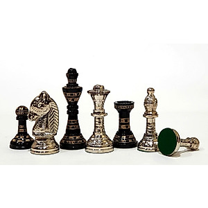 StonKraft Brass Chess Board Game Set with 100% Brass Chess Pieces Chessmen Coins (12" x 12" Inches)