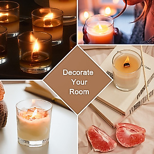 CONNOO 12Pack 10 OZ Clear Glass Candle Jars with Bamboo Lids for Making Candles, Large Size Empty Candle Tins with Wooden Lids, Bulk Clean Candle Containers - Dishwasher Safe