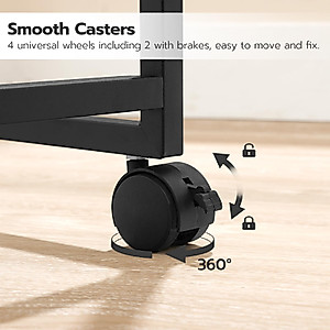 HOOBRO File Cart, Filing Cabinet with Outlet and USB Ports, 2 Tiers Metal Rolling File Cart, Pull-Out Filing Holder, Only Suitable for A4 Size Folders, Home Office, Rustic Brown and Black BF81UWJ01