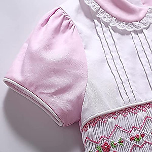 Pettigirl Girls Kids Cute Pink Hand Embroidery Smocked Dresses