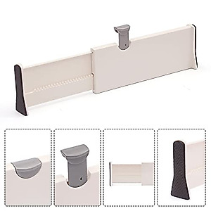 TENABORT Set of 8 Adjustable Drawer Dividers Organizer Separators Plastic Dresser Organizer for Bedroom, Bathroom, Closet, Office Desk, Kitchen Storage