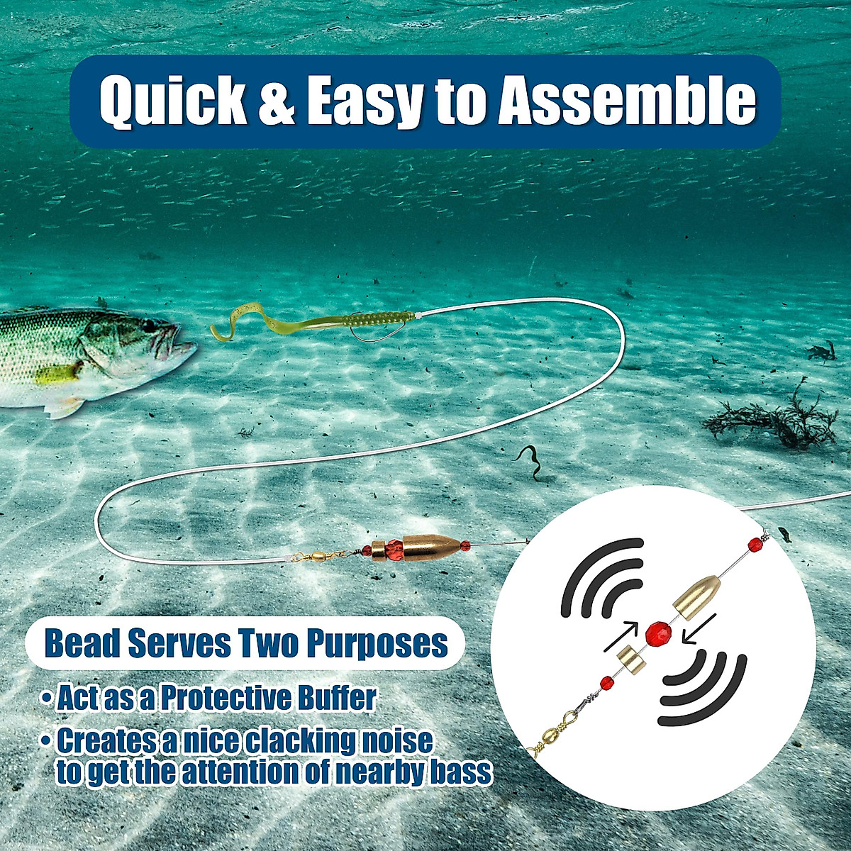 Reaction Tackle Carolina Rig - 3/4oz - Black (6 Pack)