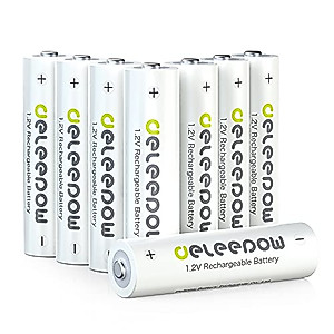 Deleepow Rechargeable AA Batteries Nimh 3300mAh 1.2V Batteries Double A Rechargeable High Capacity 1200 Cycles Pack of 8