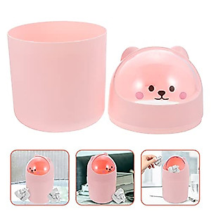 Cabilock Slim Desk Slim Desk Desktop Mini Trash Can with Lid Wastebasket Small Tabletop Paper Garbage Rubbish Bin with Lids Countertop Trash Container for Home Office Car Trash Cans Car Trash Cans