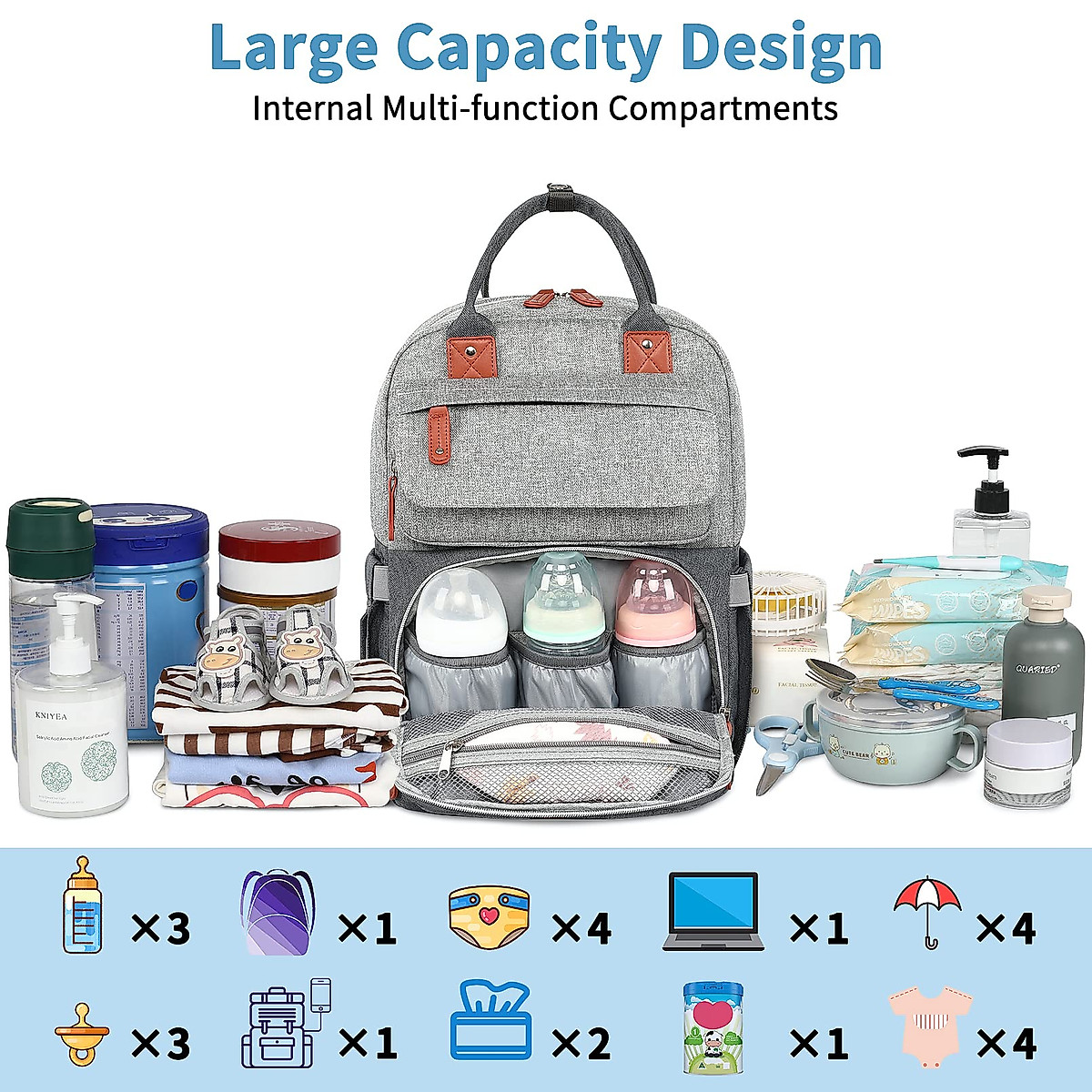 Legestori Diaper Bag Backpack, Baby Boy Diaper Bags, Large Diaper Bag Backpack for Boys Girls, Waterproof Baby Diper Backpack for Mom Dad Travel with Insulated Pockets and Stroller Straps