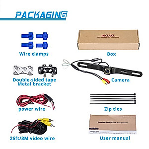Car Backup Camera, Rear View Camera Ultra HD 12 LED Night Vision, Waterproof Reverse Camera 140° Wide View Angel with Multiple Mount Brackets for Universal Cars, SUV, Trucks, RV and More