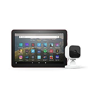Fire HD 8 Smart Home Bundle including Fire HD 8 Tablet 64 GB Ad-Supported (Plum) with Blink Mini Camera