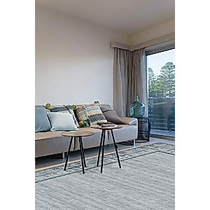 RUGGABLE Zinnia Washable Rug - Perfect Boho Area Rug for Living Room Bedroom Kitchen - Pet & Child Friendly - Stain & Water Resistant - Blue 3'x5' (Standard Pad)