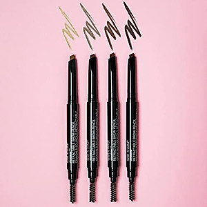Wet n Wild Ultimate Eyebrow Retractable Definer Pencil, Medium Brown, Dual-Sided Brow Brush, Fine Tip, Shapes, Defines, Fills Brow Makeup