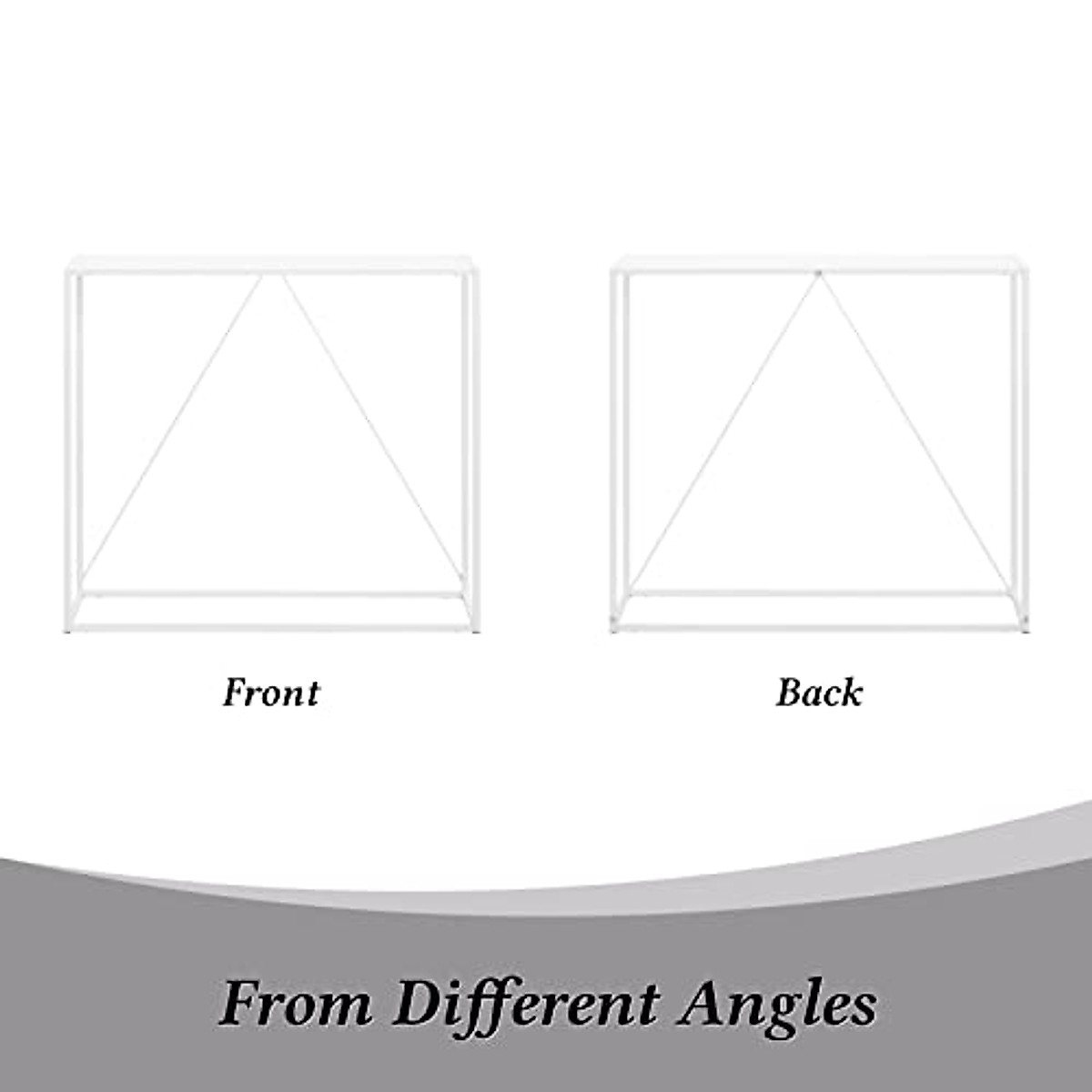 PEETEEPOE Accent Metal Console Table, 35.43"(L) Modern Entryway Table, Narrow&Long Sofa/Couch End Side Table, Freestanding Entrance Display Table for Entryway, Hallway, Living Room, Office, White