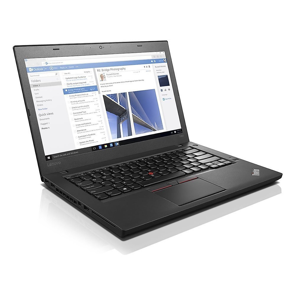 Lenovo ThinkPad T450 Business Ultrabook (14" HD Display, i5-5300U 2.3GHz, 4GB RAM, 128GB SSD, Window 10 Pro ) - Black