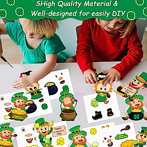 chiazllta 30 Packs St. Patrick's Day Craft Kits DIY Leprechauns Art Craft for Preschool Kids, St. Patrick’s Day Make Your Own Leprechauns Paper Craft Set for Home Class Game Activities Kindergarten
