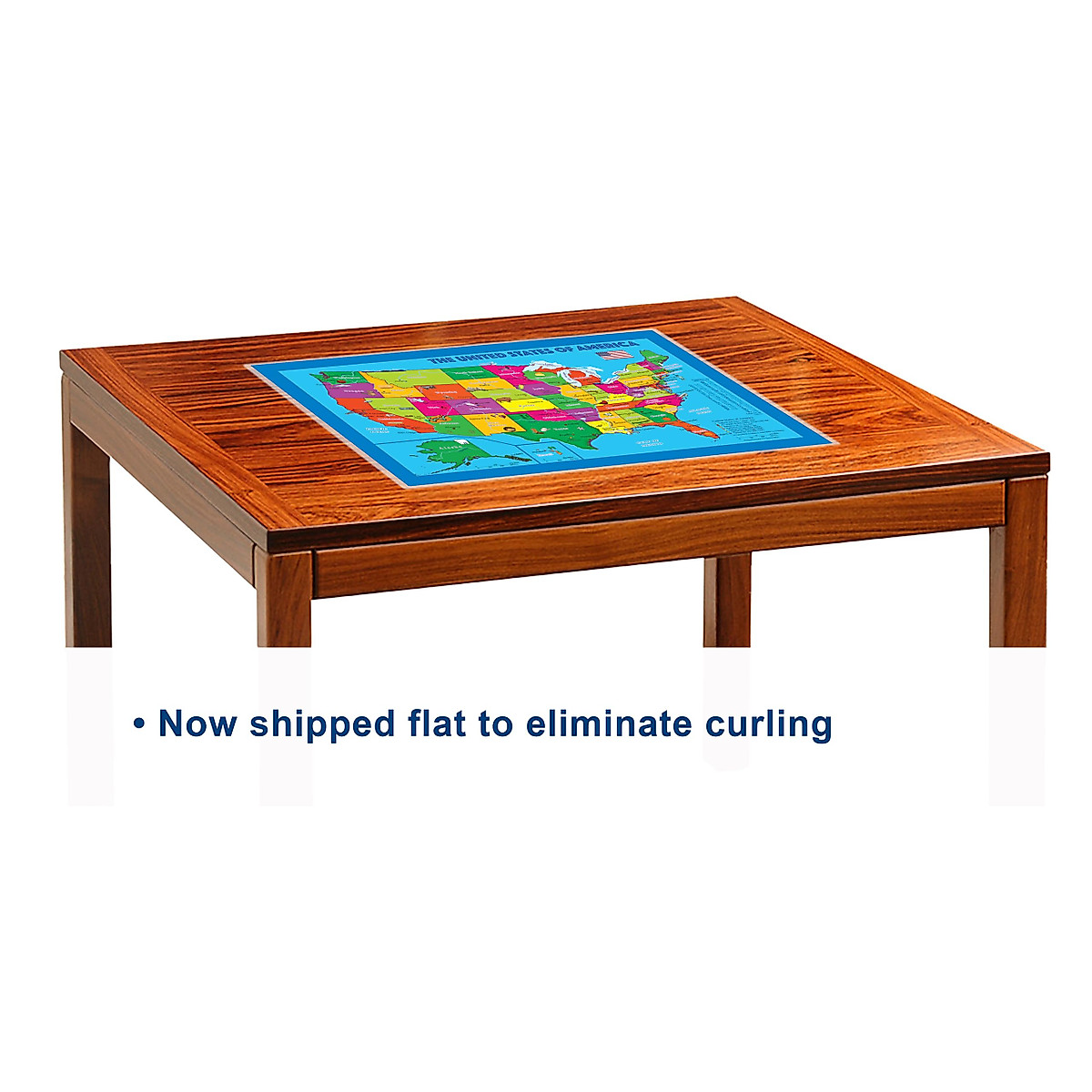 Natural Learning Children's Placemat (2 Placemats: USA/Europe Centered World Map; Alphabet/Colors and Numbers/Shapes 4-in-1)