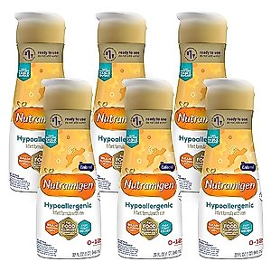 Enfamil Nutramigen Liquid Infant Formula, Hypoallergenic and Lactose Free Formula, Fast Relief from Severe Crying and Colic, DHA for Brain Support, Ready to Use Bottle, 32 Fl Oz, Pack of 6