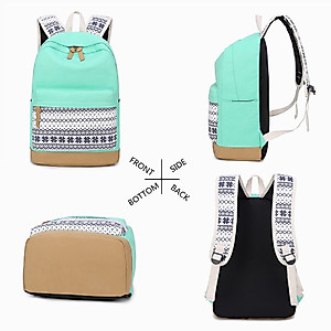 School Backpacks for Teen Girls Lightweight Canvas Backpack Bookbags Set Medium