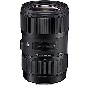 Sigma 18-35mm F1.8 Art DC HSM Lens for Canon DSLR Cameras (210101) USB Dock + 64GB SD Card & Advanced Holiday Photo & Travel Bundle (6 Items)