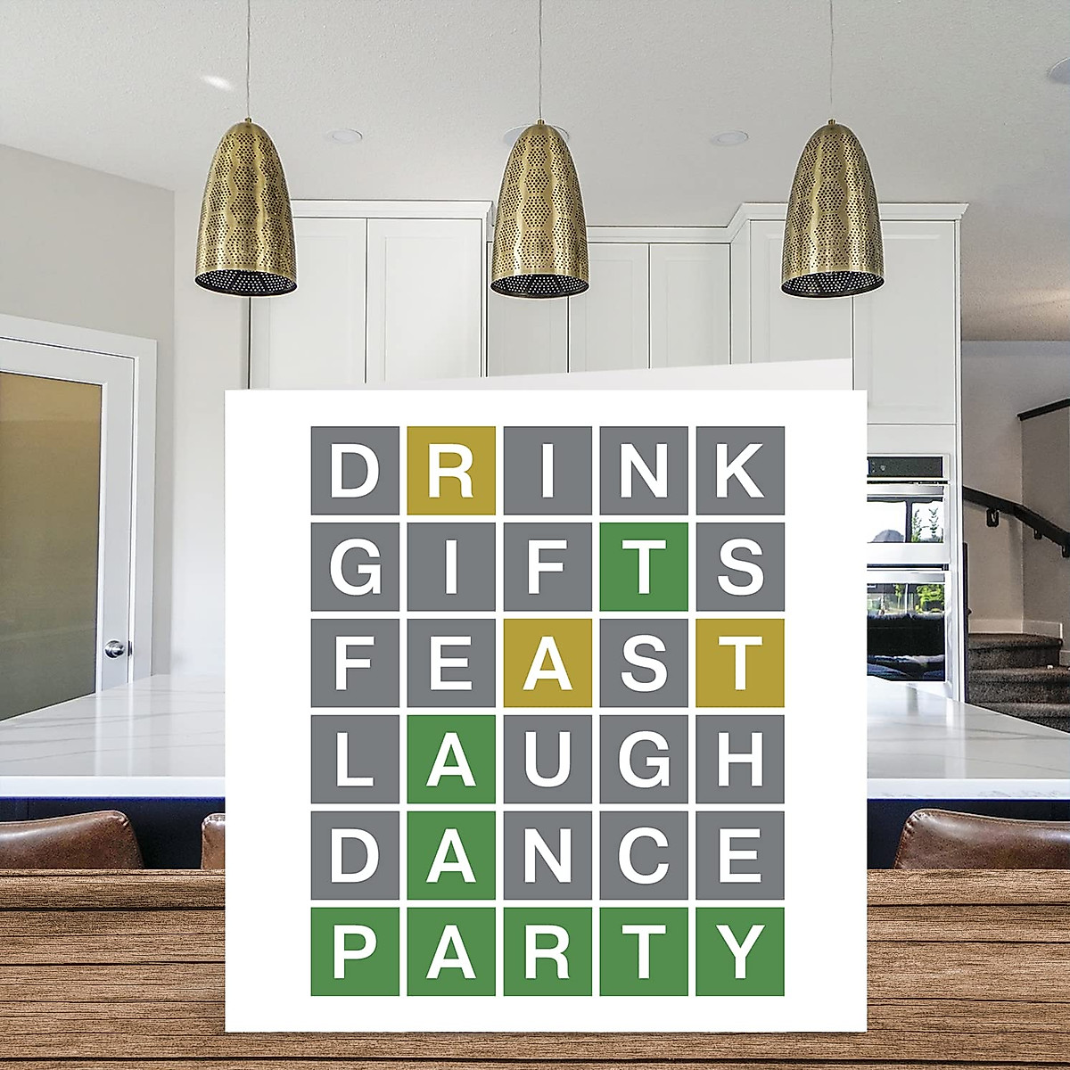 Funny Birthday Cards for Women Men - Word Puzzle Quiz Party - Joke Birthday Card for Her Him Dad Papa Pops Mom Sister Brother Daughter Son Grandpa Grandma, 5.7 x 5.7 Inch Humor Rude Greeting Cards