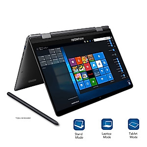 HYUNDAI HY HyFlip 13.3 inch Touch Screen Laptop, Intel Apollo Lake Celeron N3350, 4GB RAM, 64GB eMMC, Windows 10 Home S, MicroSD Slot, 13.3" 1920x1080 FHD Display, WiFi & Bluetooth Space Grey, 5000mAh