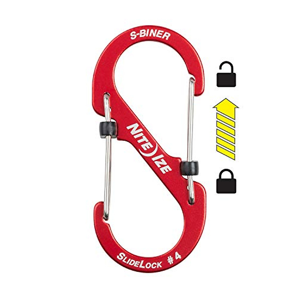 Nite Ize LSBA4-10-R6 S-Biner SlideLock Dual Locking Carabiner, Size #4, Red