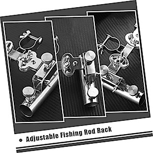 TOKIDNY 1pc Multipurpose Stand Tools Ice Rods for Equipment Part Chair Metal Stainless Rack Accessory Pole Rod Dual Umbrella Holder Universal Mount Double Hole Fishing Steel Adjustable
