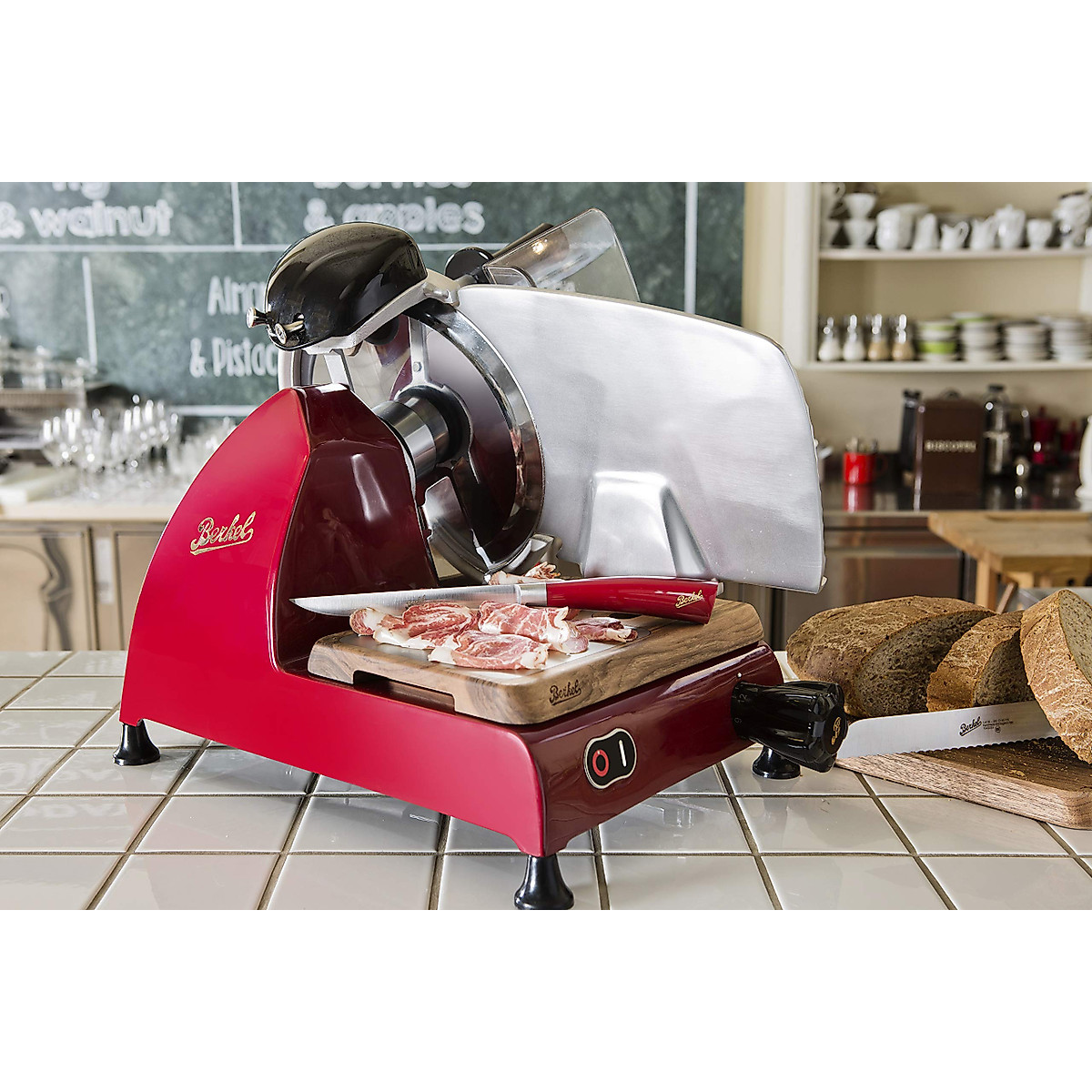 Berkel Red Line 250 Electric Food Slicer, Red, 10 inch Blade, Adjustable Thickness, Kitchen Appliance for Home Use