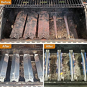 Grill Replacement Parts for Nexgrill 720-0830H, 4 Pack Grill Burners and Heat Plates Shield for Home Depot Nexgrill 4 Burner 720-0830H, Nexgrill 720-0864, 720-0864M Gas Grills