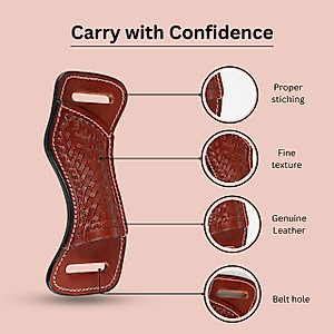 Leather Knife Sheath for Belt Pocket Folding Knife Holder Compact Draw Knifes Carrier EDC Leather Sheath for Folding Knife Holster