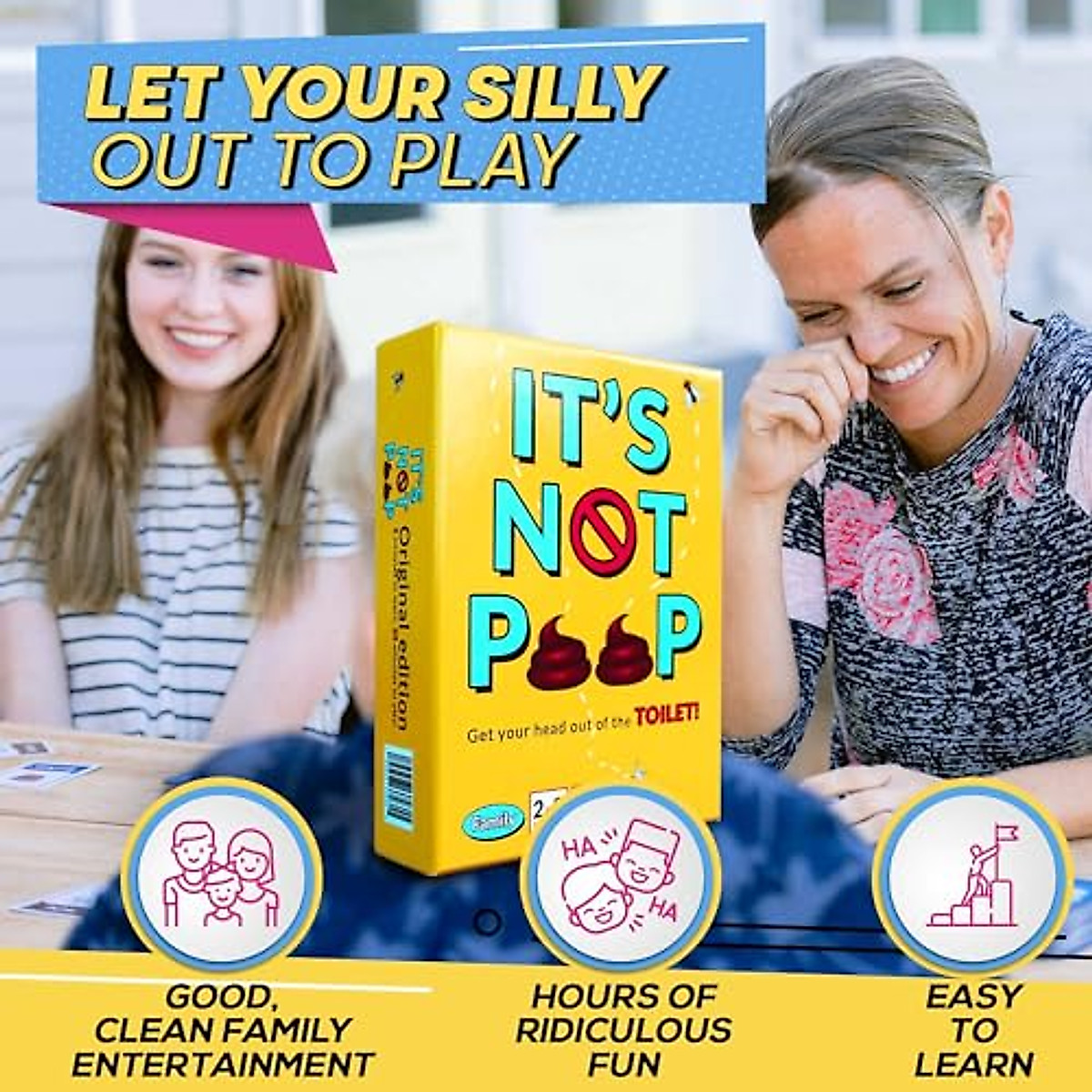 It's Not Poop - Fun Family Card Guessing Game for Kids and Adults, Ideal for Game Night, Camping, Travel and More, for 2-8 Players, Ages 8 and Up