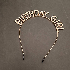 Happy Birthday Girl Headband Gold Headpiece Birthday Crown for Women Girls Birthday Tiara Headbands for Daughter BFF Birthday Hair Band Accessories for Women Girls Head Band