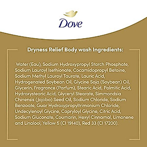 Dove Body Wash for Dry Skin Dryness Relief Effectively Washes Away Bacteria While Nourishing Your Skin 22 oz (Pack of 4)