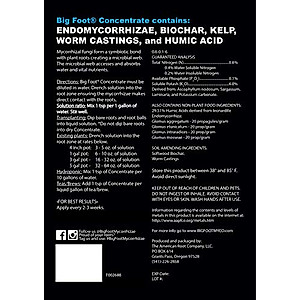 Big Foot Water-in Brew - Soil Drench and Organic Fertilizer | Mycorrhizae + Worm Castings + Kelp + Azomite,+ Biochar + Humic Acid - (4 oz)