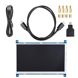 Sutinna LED Backlight 7 Inch Monitor True IPS HD Widescreen Upgraded Game Display No Driver 1024x600 for Raspberry Pi/BB Black