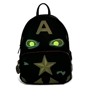Loungefly GT Exclusive Marvel What If? Zombie Captain America Glow in the Dark Cosplay Mini Backpack