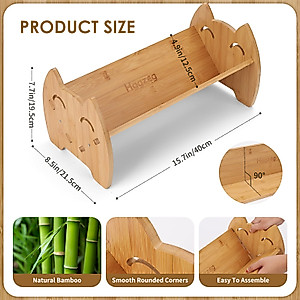 Hggzeg Bamboo Children Bookcase Small Desktop Kids Bookshelf Storage Display Rack, Simple Book Organiser for Children's Room