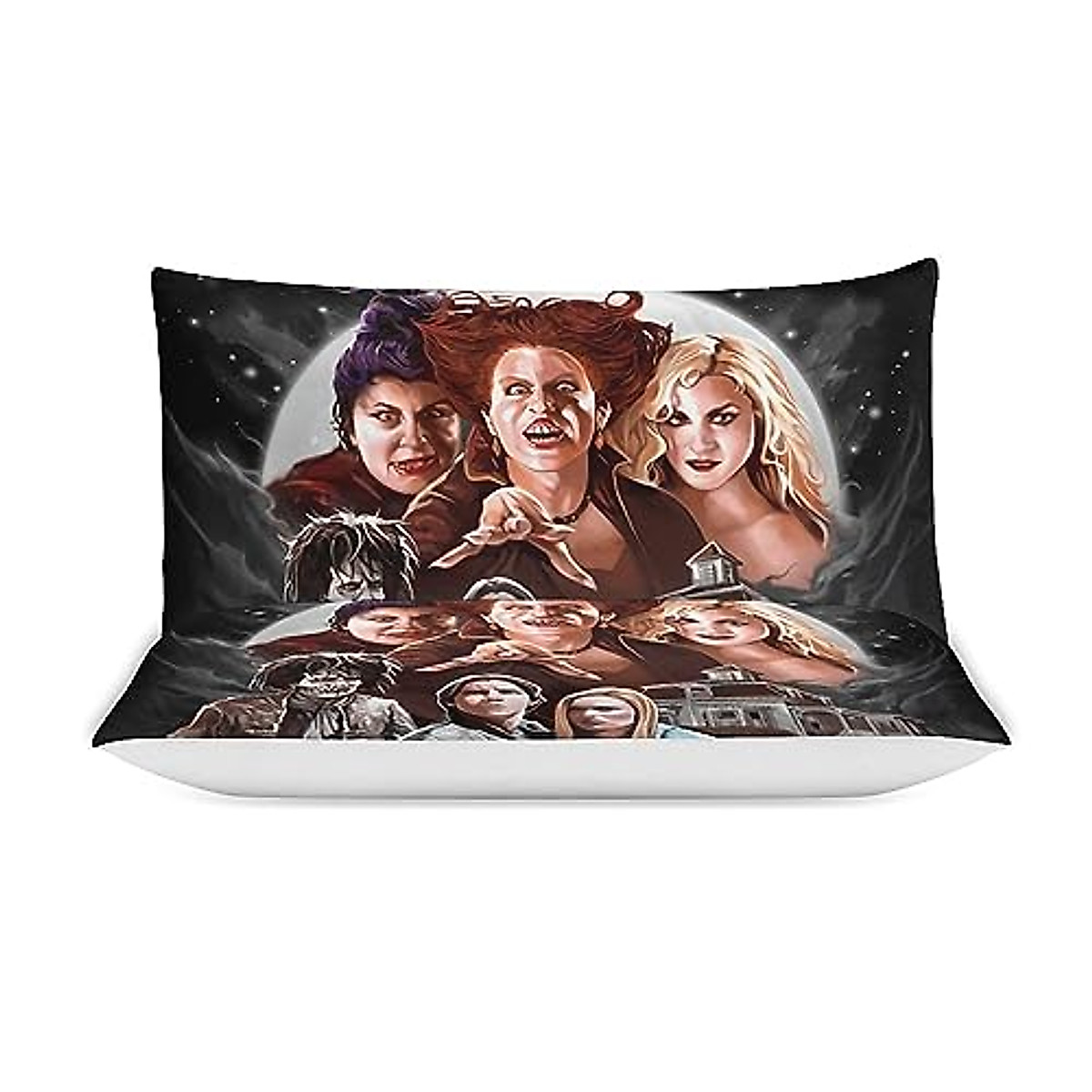 ggtg Hocus Pocus 3-Piece Bedding Set Soft Microfiber Sheet & Pillowcase Sets Full Size Sheet Set 90"x90"