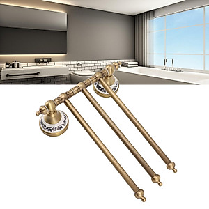 Luqeeg Antique Brass Swivel Towel Holder, European Towel Holder with Wall Mounted Kit, Rotated Towel Rack for Kitchen, Bathroom, Home and Commercial Use, Space Saving