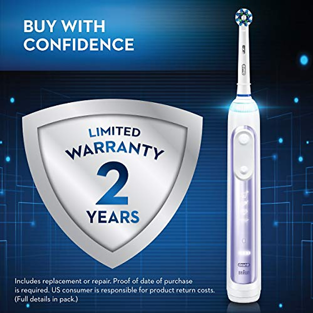 Oral-B Genius 6000 Electric Toothbrush, Orchid Purple