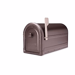 Architectural Mailboxes Roxbury Galvanized Steel Post Mount Mailbox, Compatibility Code F, 7900-5RZ-CG-10, Rubbed Bronze, Large Capacity