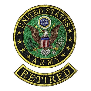 United States Army Retired with Stars 3" Round Patch - Color - Veteran Owned Business..